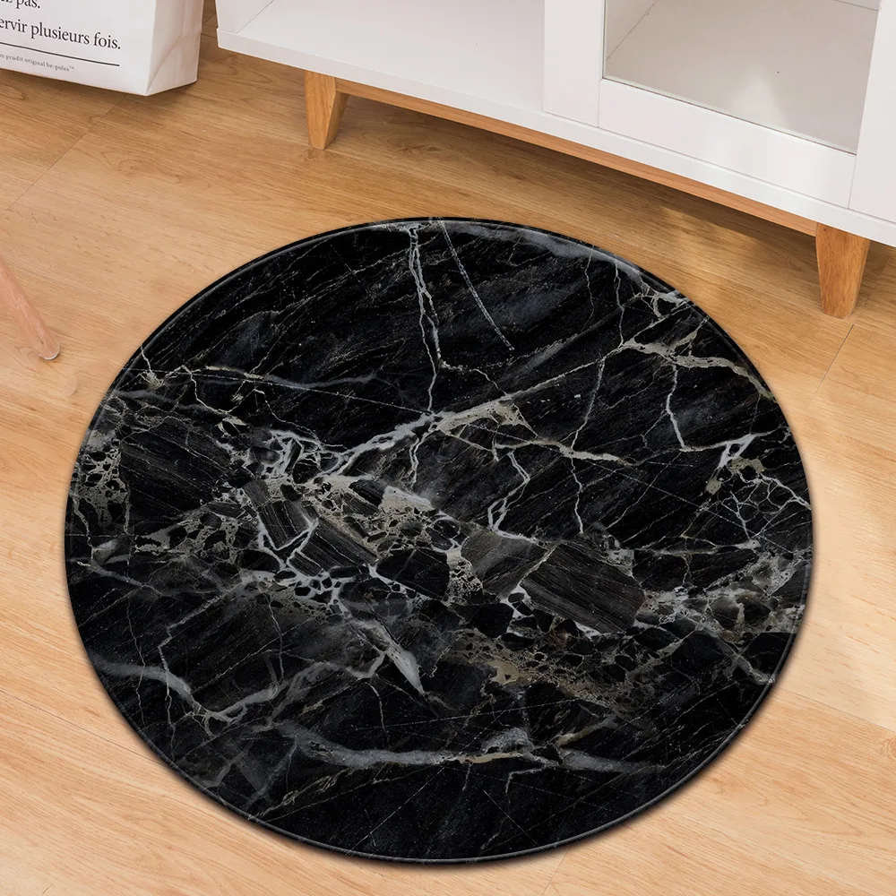 Black Round Carpet Living Room | Round Marble Living Room Rug - Round ...