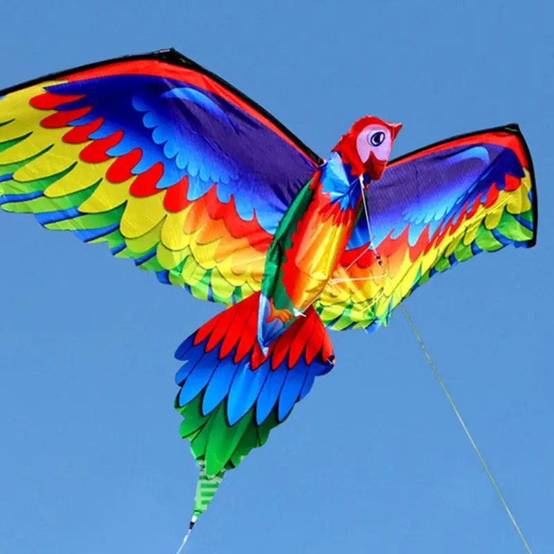 3D-Parrot-Kite-Single-Line-Flying-Kites-with-Tail-and-Handle-Kite ...