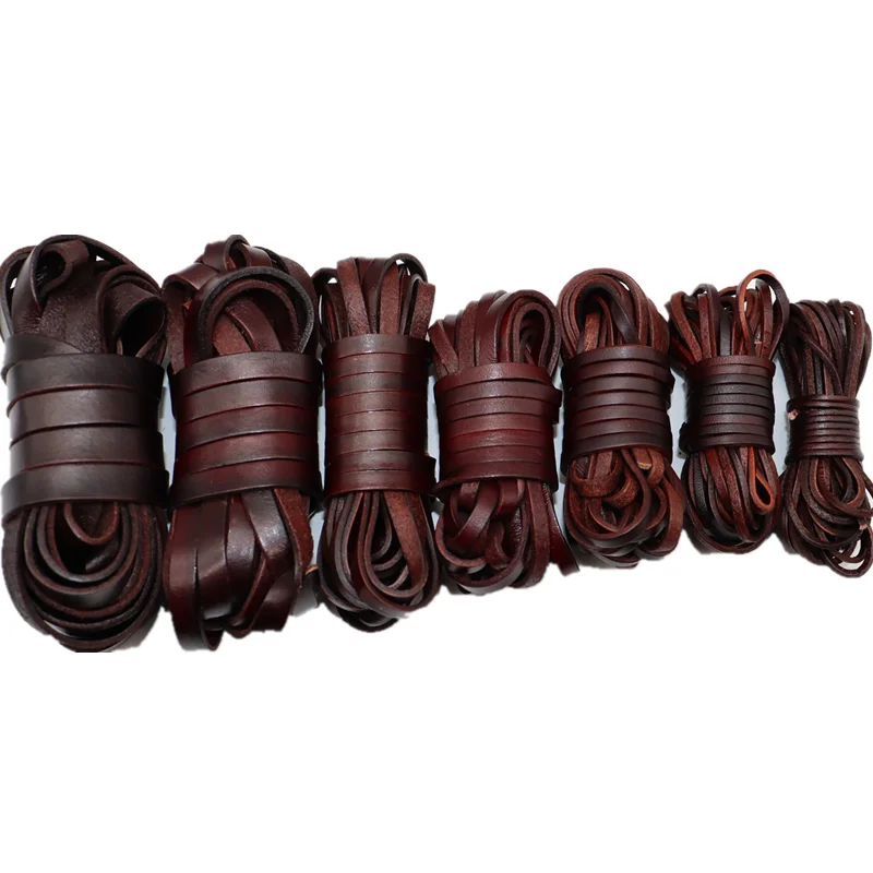 Genuine-Cowhide-Leather-Cord-Strip-Flat-Rope-DIY-Leather-Craft-Jewelry ...
