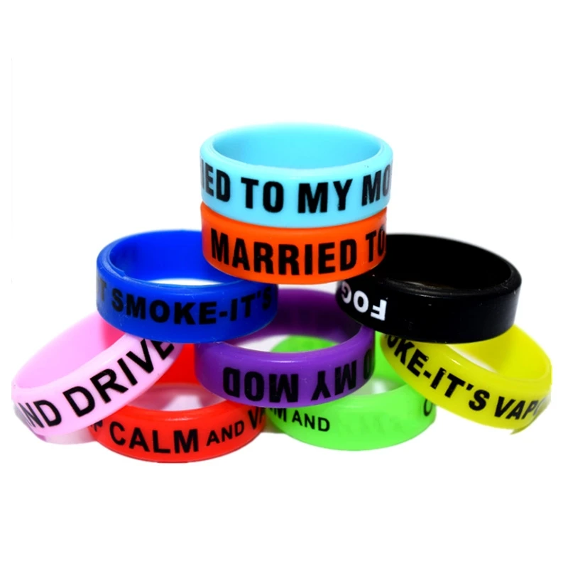 5Pcs Colorful Silicone Rings Anti-Slip Bands for Vape Tank Mods E ...