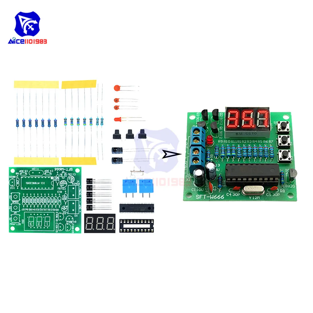Diymore-controlador-Digital-de-temperatura-AT89C2051-DS18B20-alarma-LED-DC-5V-microcontrolador ...