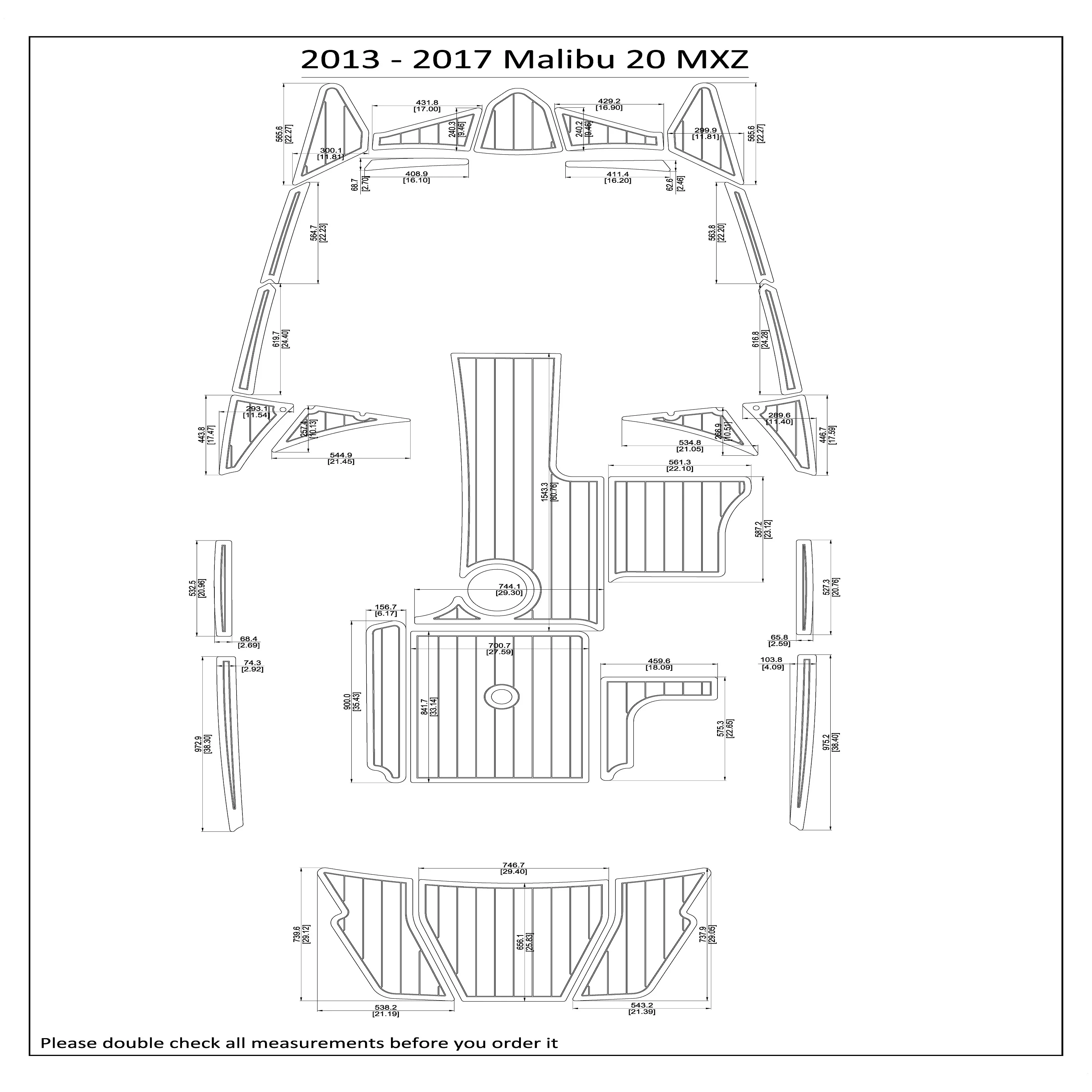 2013 2017 Malibu 20 MXZ Swim Swim Step Cockpit Boat EVA Faux Teak Deck ...