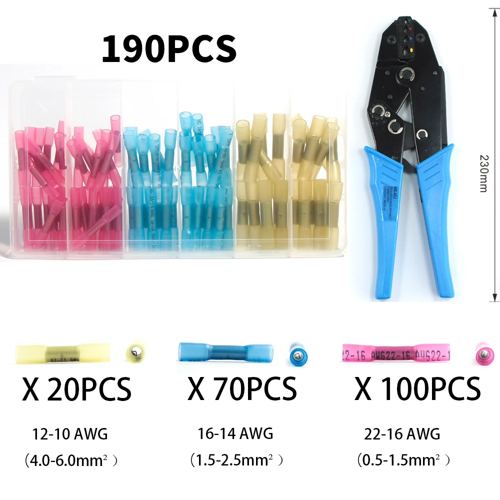 Pince outil,Pince à cliquet européenne 23 – 10awg, connecteur de Terminal pré-isolé, fil de ...