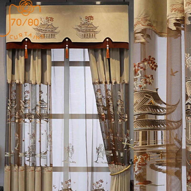 High-end-Customized-Chinese-Hollow-Embroidered-Curtains-for-Living-Room ...