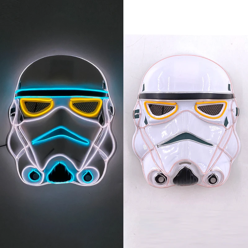 Anime Expro Scary Glow In The Dark Neon EL Light Up Cosplay LED Mask ...