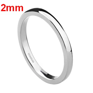 Somen 2mm/4mm/6mm Polished Silver Color Titanium Ring Women Smooth ...