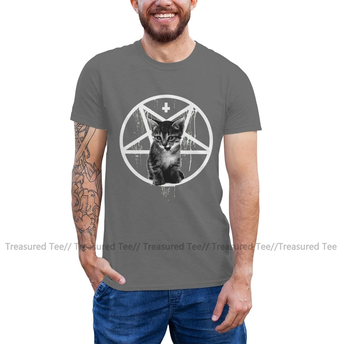 Upside Down Cross Cat Shirt