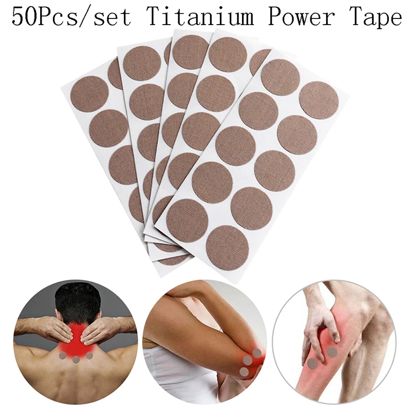 50pcs/5sheets Titanium Power Kinesiology Tape Titanium Discs Pain ...