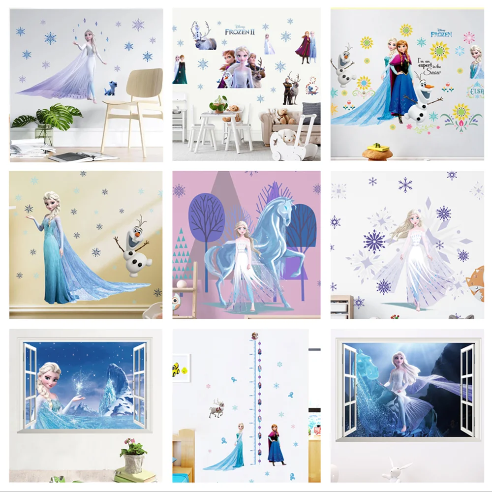 3D-Elsa-Princess-Cartoon-Wall-Stickers-For-Children-s-Room-Living-Room ...