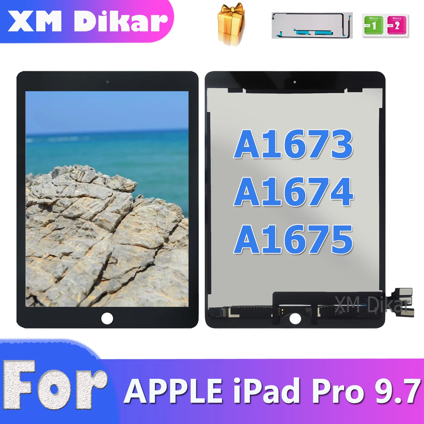 아이패드 프로 9.7 2016 A1673 A1674 A1675 LCD 디스플레이 터치 스크린 디지타이저 어셈블리 교체, 접착 9 ...