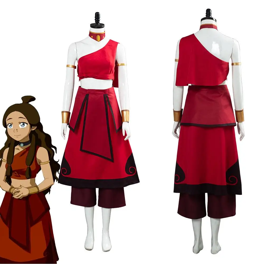 Anime Avatar The Last Airbender Katara Appa Cosplay Costume For Women ...
