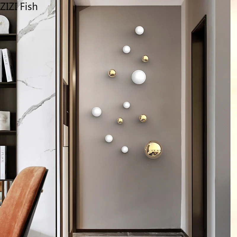 Multicolor Metal Ball Wall Hanging Ornaments Set Bar Room Decor ...
