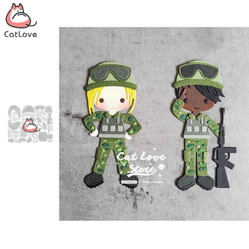 Molde De Corte De Metal De Soldados, Estêncil Para Homens E Mulheres ...