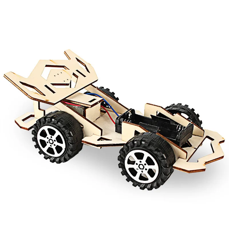 Wooden DIY Building Vehicle 4-CH Electric Racing Car - Mon Science