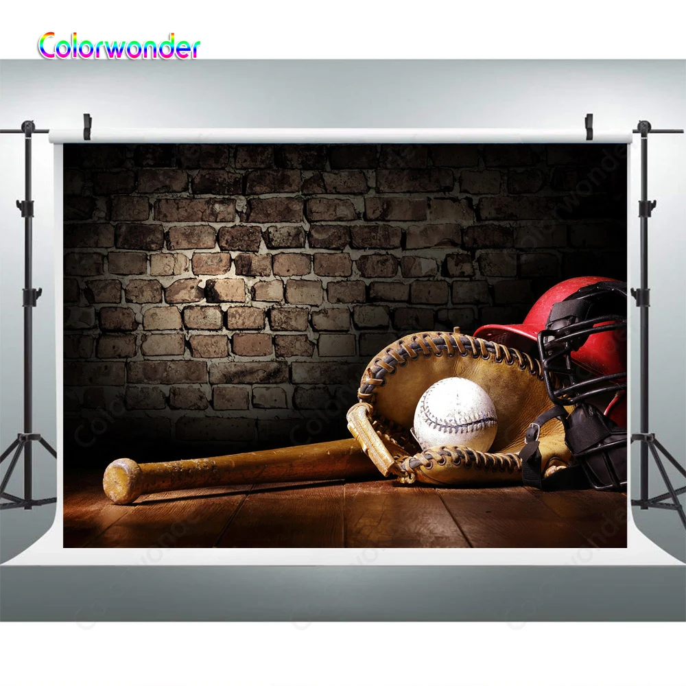 Baseball-Themed-Backdrop-for-Happy-Boys-1st-Birthday-Party-Decor-Brick ...