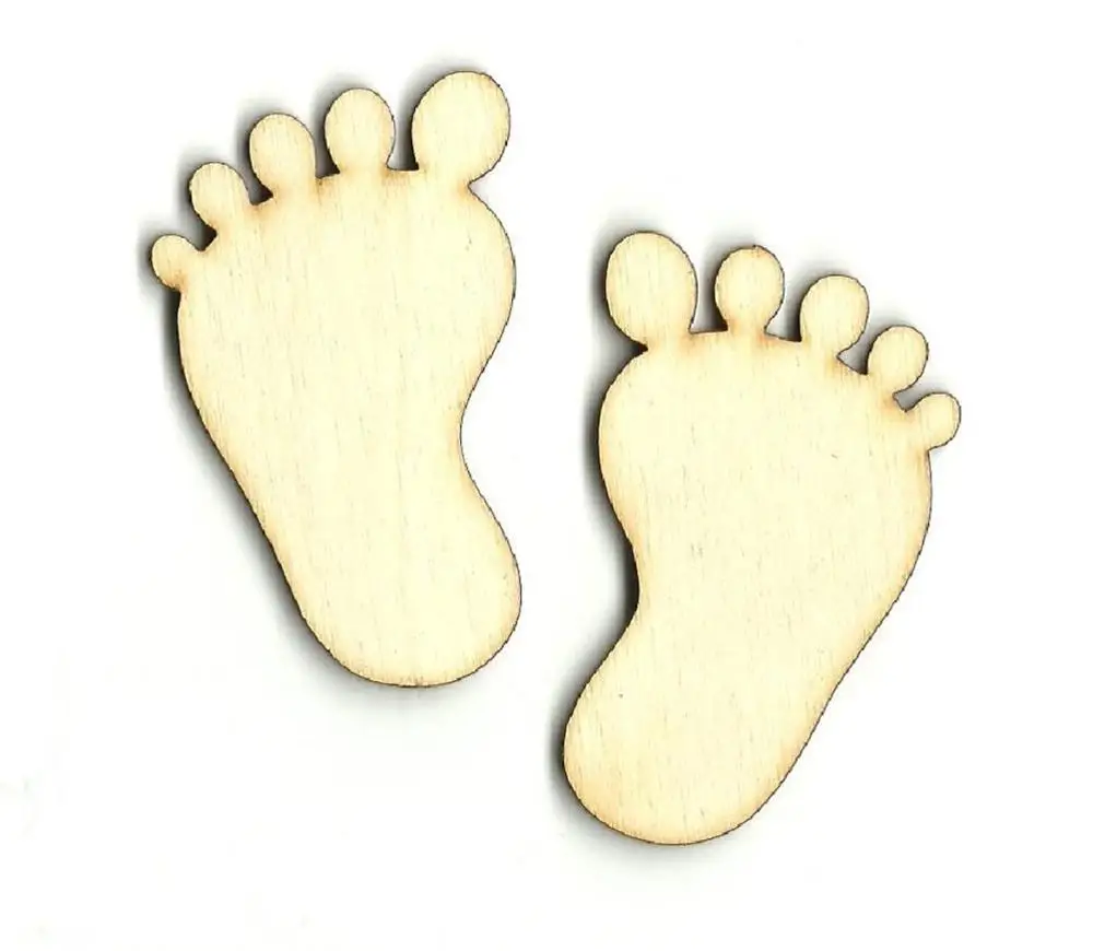 Baby Feet - Laser Cut Out Unfinished Wood Shape - Wood Diy Crafts ...