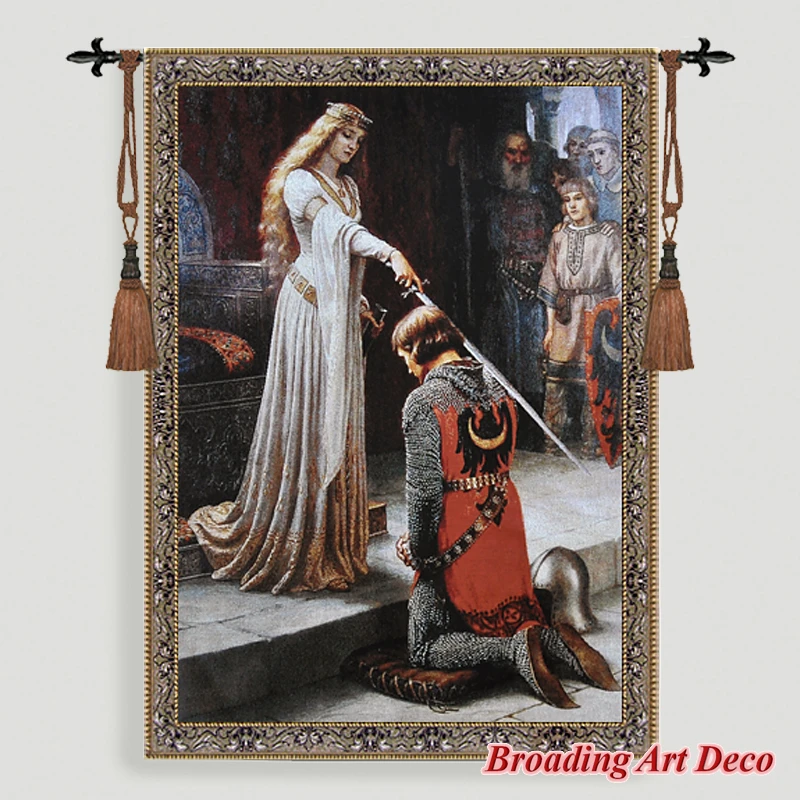 The Accolade Medieval Art Tapestry Wall hanging Jacquard Weave Gobelin ...