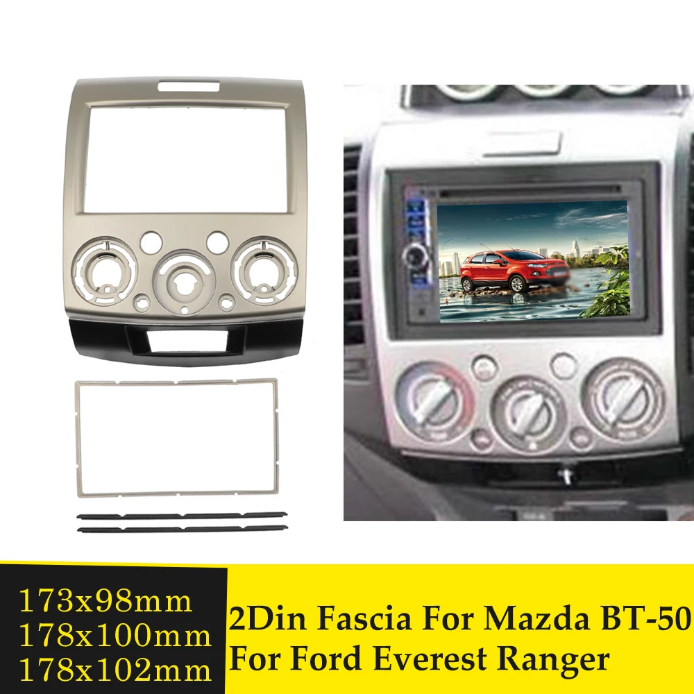 2Din Radio Fascia For MAZDA BT 50 For FORD Ranger Everest Double Din ...