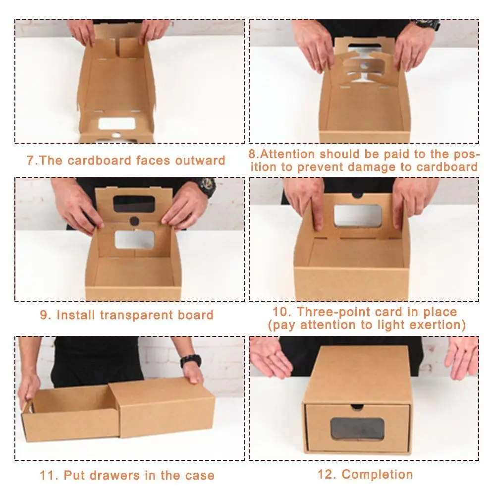 Shoe Storage Box Showcase Thickened Kraft Cardboard Box Stackable ...