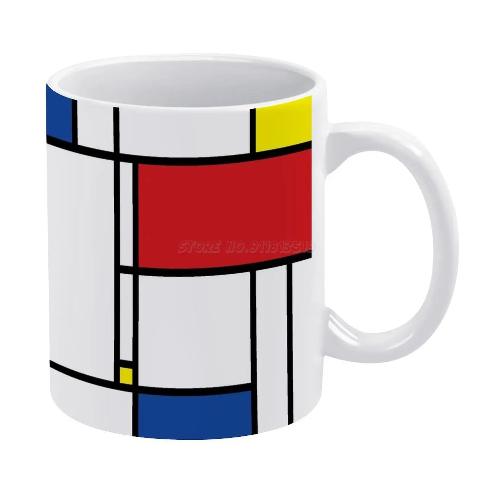 Mondrian Minimalist De Stijl Modern Art © Fatfatin White Mug Coffee ...