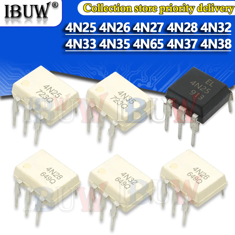 10PCS 4N38 4N37 4N36 4N35 4N33 4N32 4N27 4N28 4N25 4N26 DIP-6 IC ...