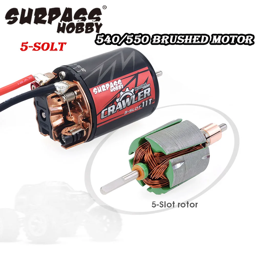 Surpass-Hobby-5-Slot-540-550-20T-16T-12T-10T-Brushed-Motor-Waterproof ...
