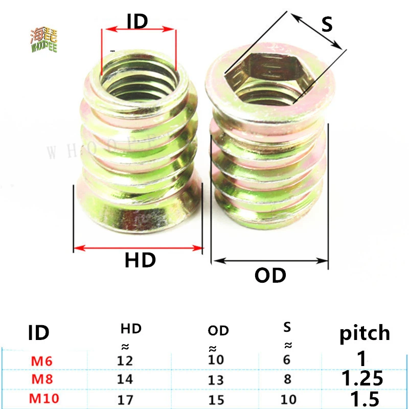 ECROU,M6x12--Tête'entraînement hexagonale M6 M8 M10 en acier, 10 pièces ...