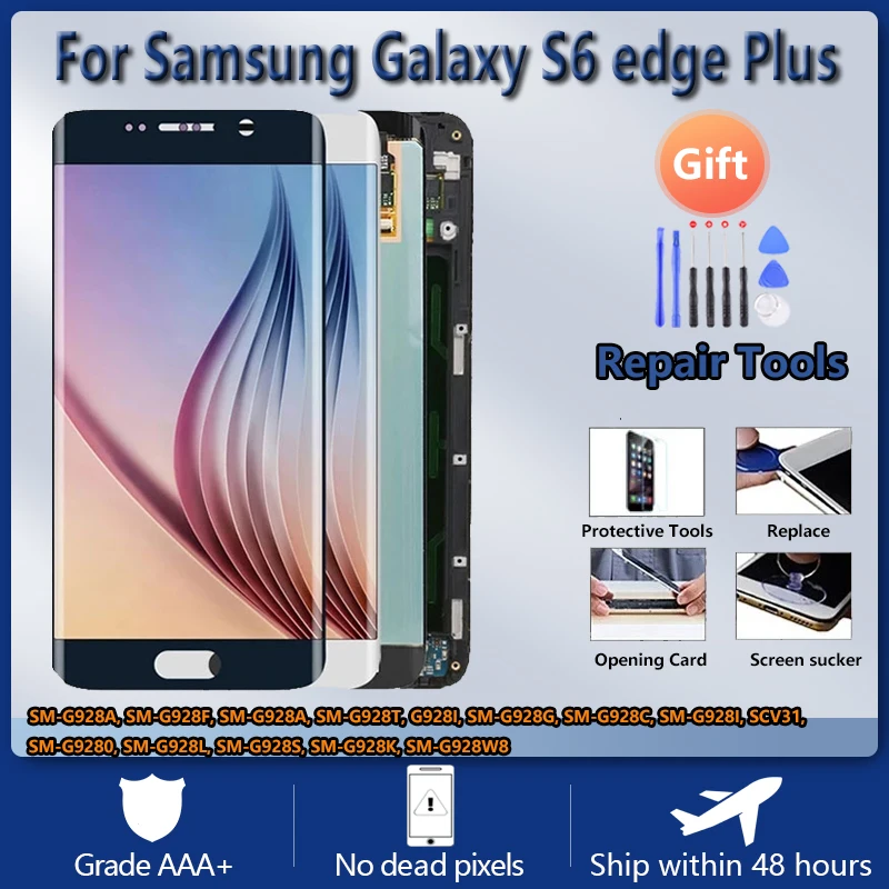 Pantalla-t-ctil-para-Samsung-Galaxy-S6-edge-plus-LCD-con-marco-G928F ...
