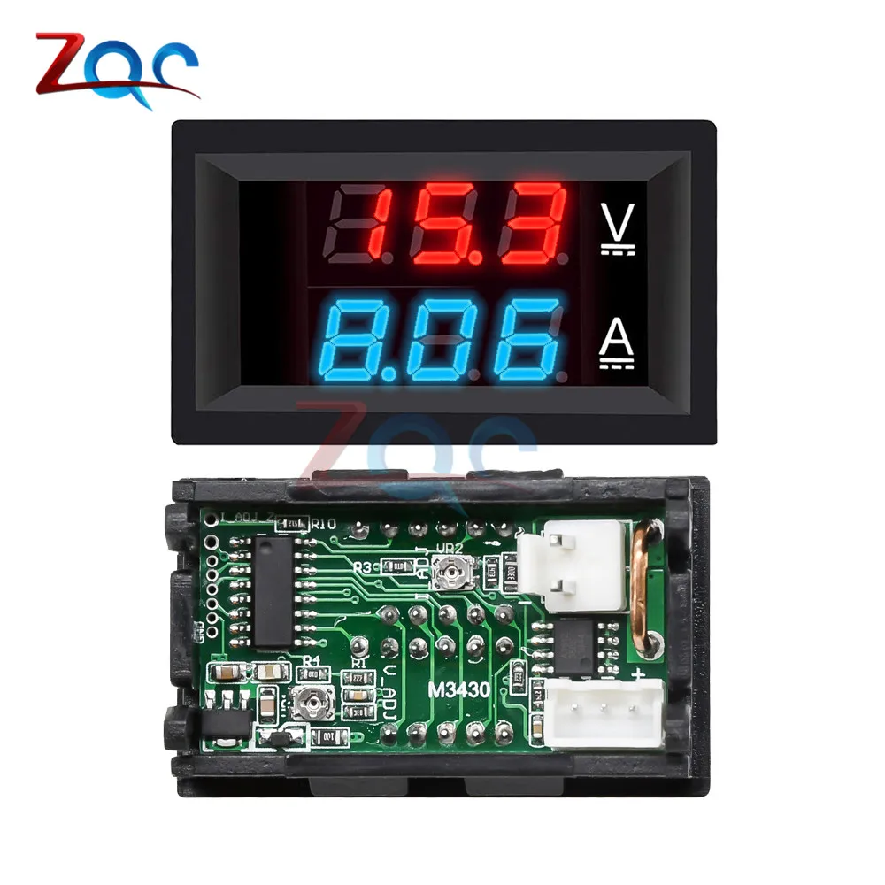 0-28-Dual-LED-Display-Mini-Digital-Voltmeter-Ammeter-DC-0-100V-10A ...