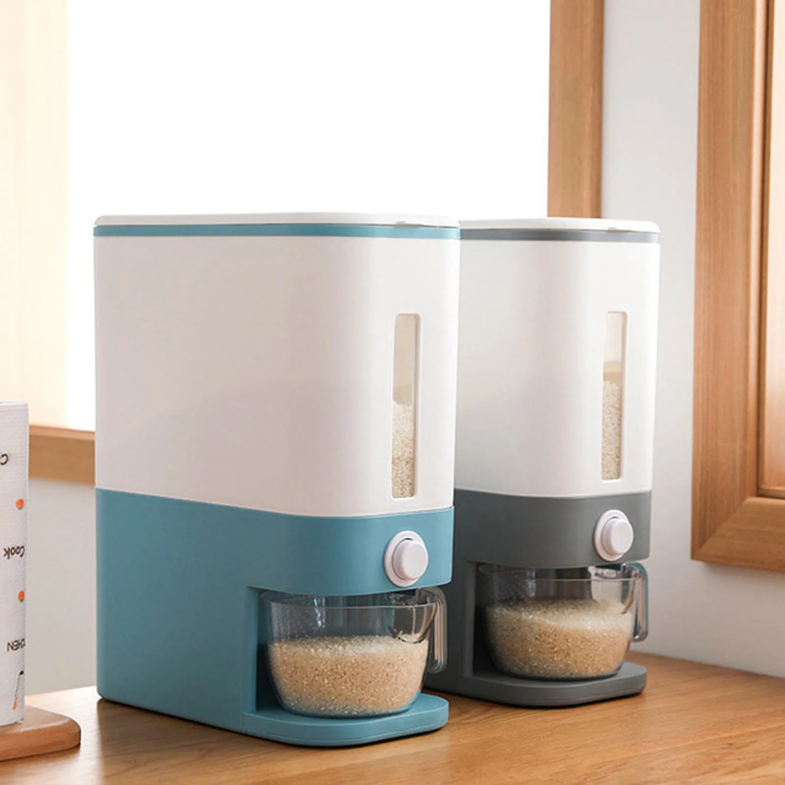 Automatic Plastic Cereal Dispenser Food Rice Storage Box - Gifts for idea