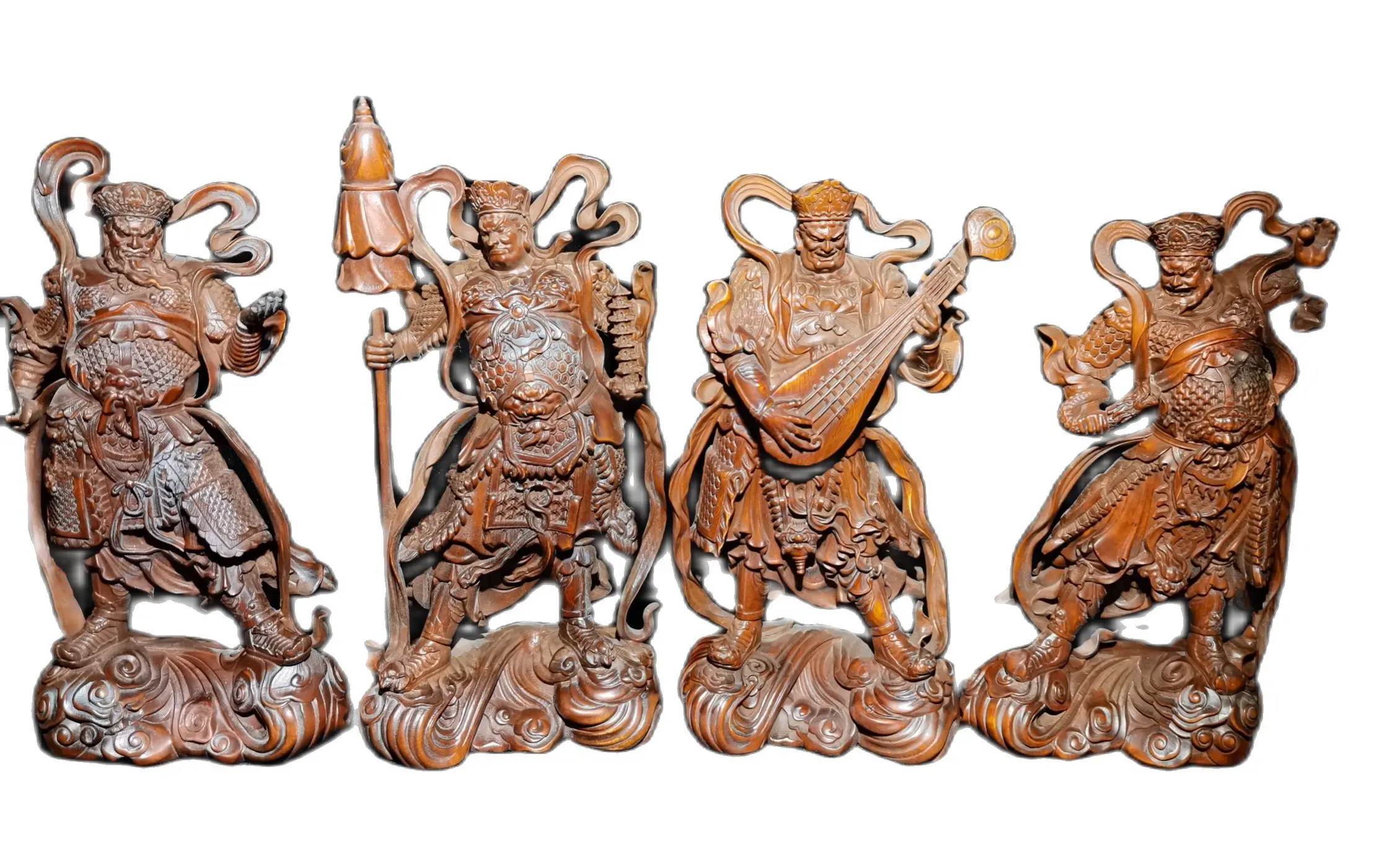 Vintage-antique-decor-wooden-buddha-statue-indian-Arhat-Dharma-God ...
