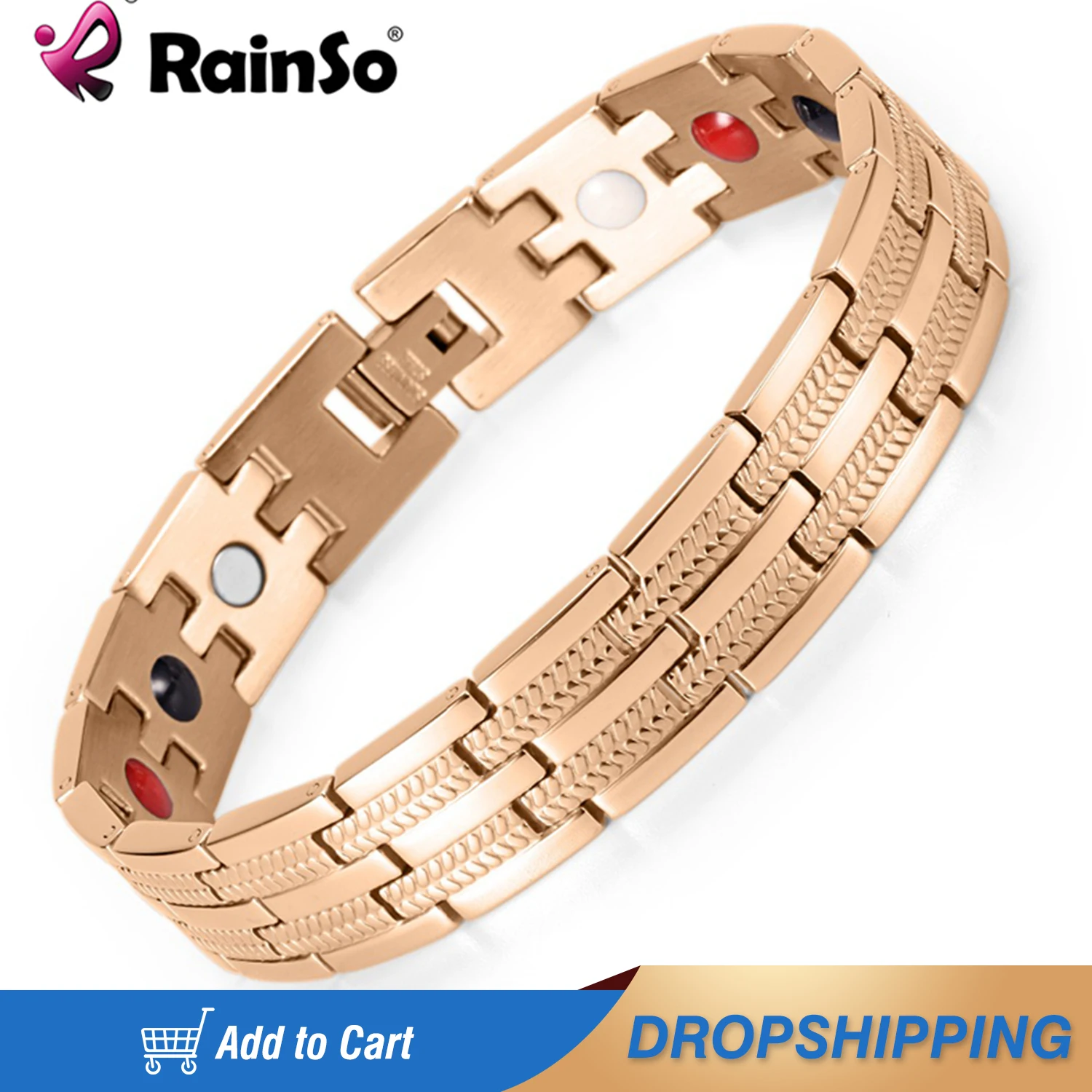 Rainso-pulsera-de-acero-inoxidable-para-hombre-brazalete-magn-tico-de ...