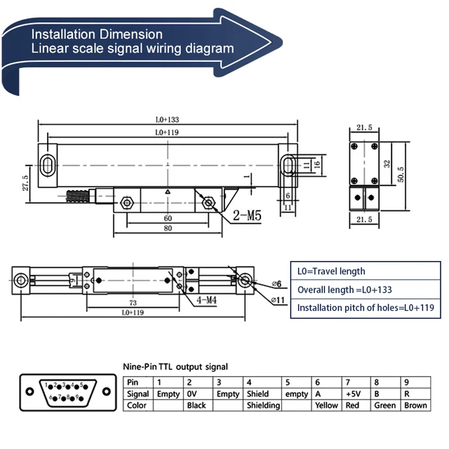 Dro For Lathe 1um Precision Linear Scale 4-40 DRO Digital Readout 2/3 ...