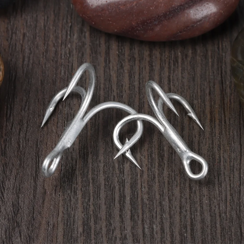 5Pcs/SET Sharp Triple Anchor Hooks Sea Fishing Hook Salt Water 3X ...