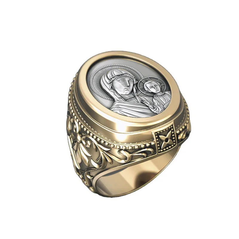 Vintage-Virgin-Mary-Christian-Ring-Mens-Womens-Classic-Jewelry-Faith ...