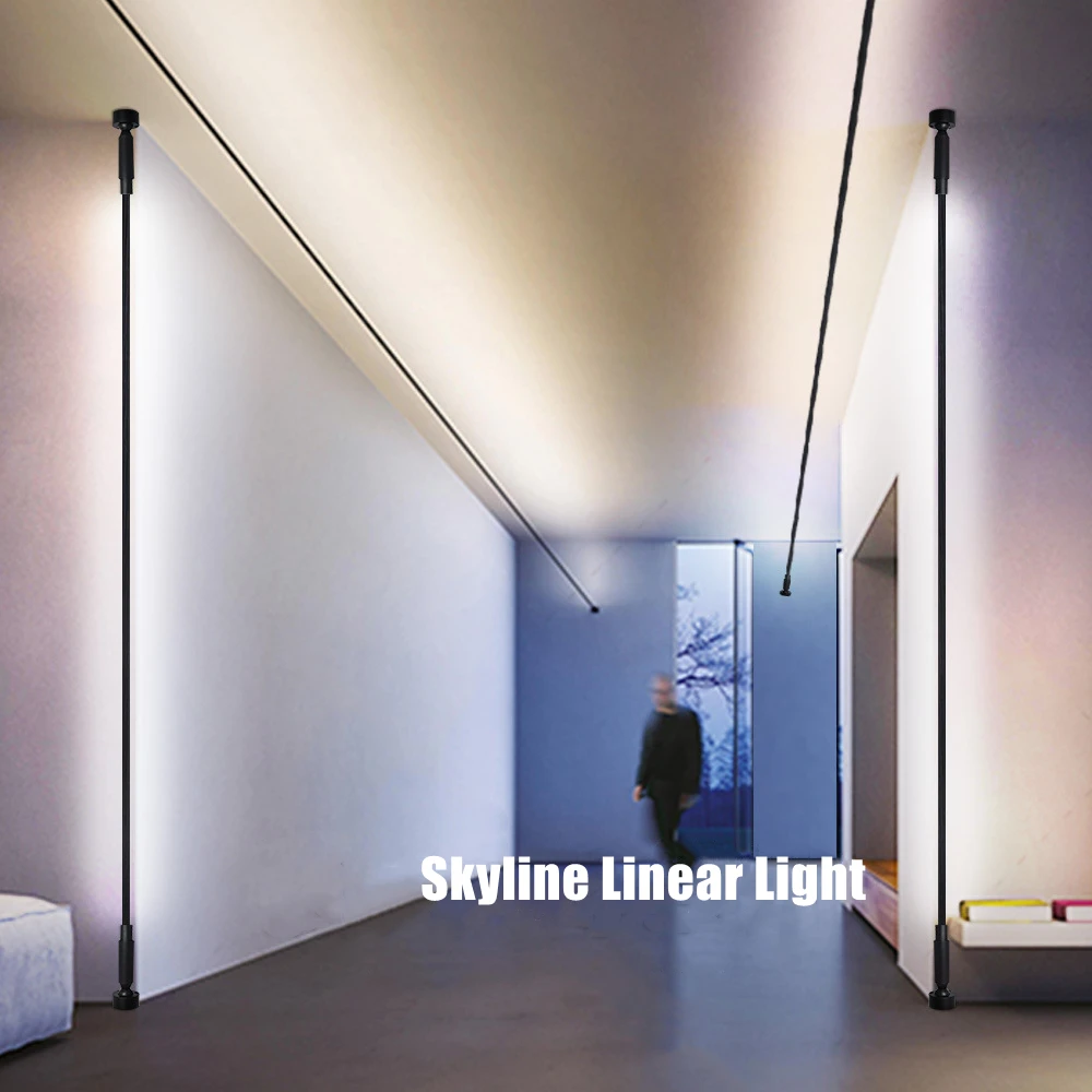 Skyline linear luz tiras linha minimalista led lâmpada de parede sala estar quarto arte ...