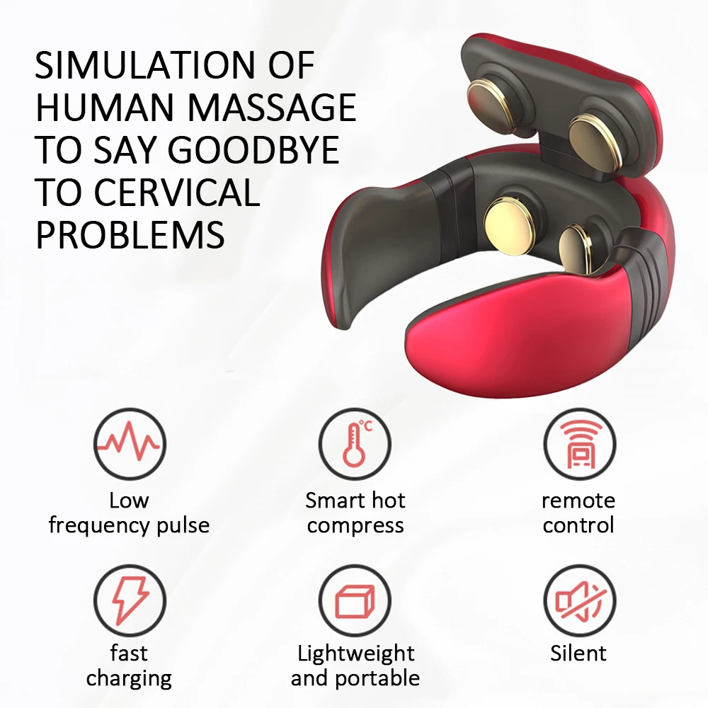 Electric pulse neck and back massager far-infrared heating Pain Relief ...