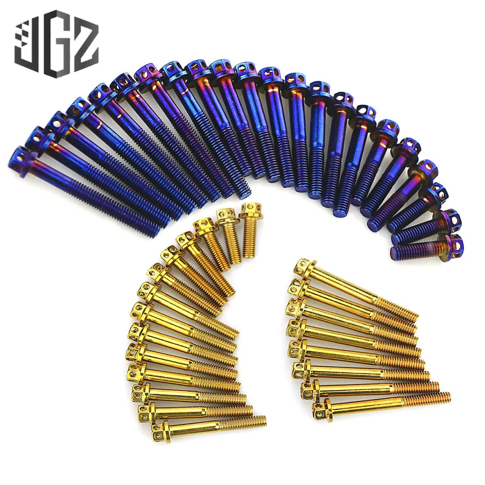 Motorcycle-Crankcase-Engine-Screws-Stainless-Steel-Bluing-Gold-Nut-Cap ...