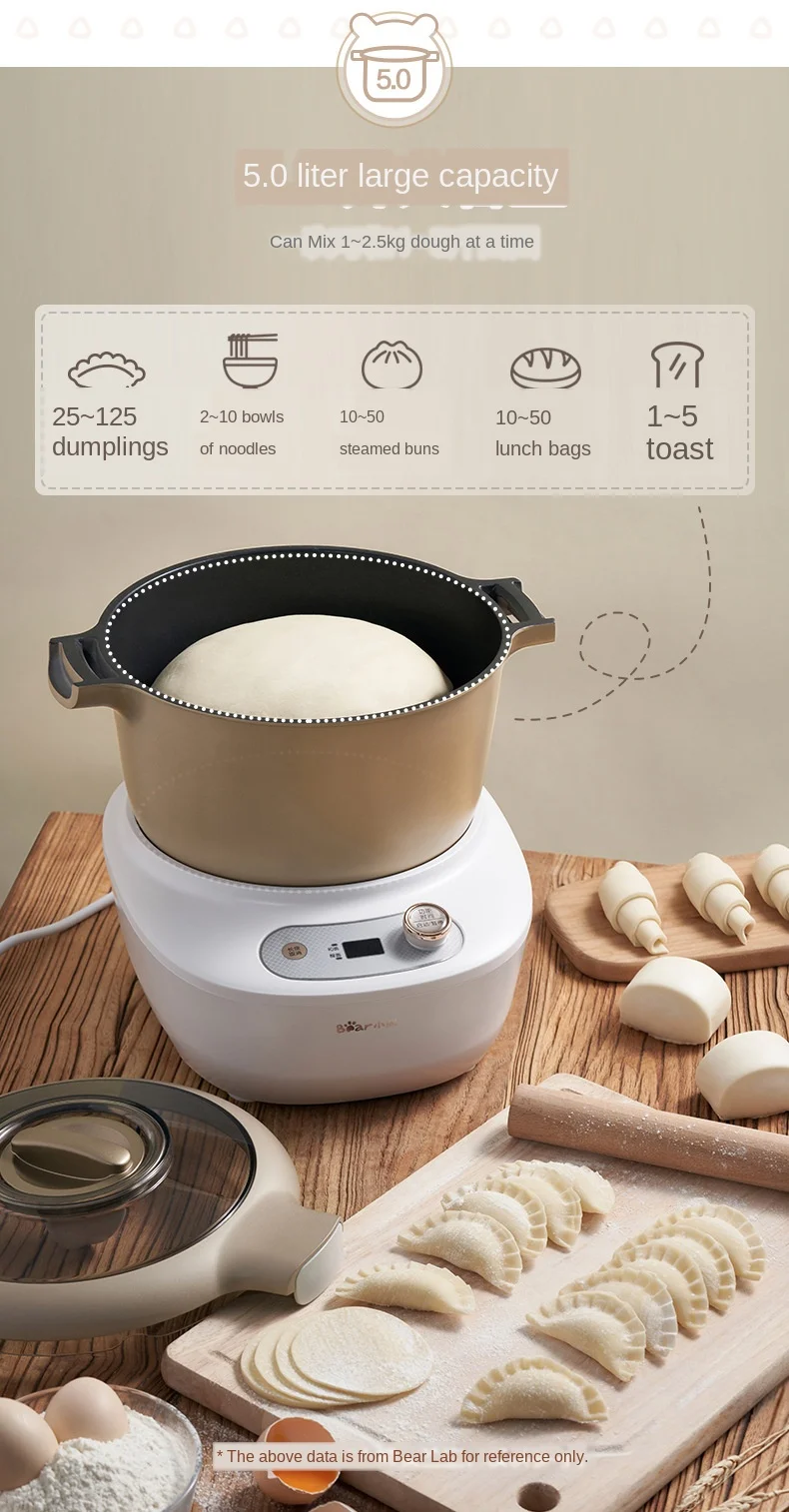 5L Electric Dough Mixer 220V Household Dough Mixer Machine Automatic ...