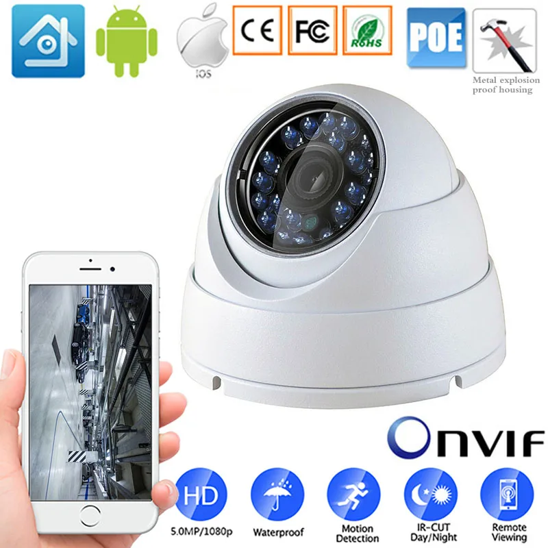 ONVIF P2P CMS XMEYE IP купольная Водонепроницаемая камера 720P 1080P H ...