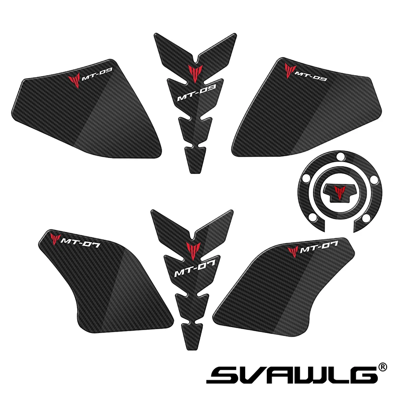 3d Carbon Fiber Motorcycle Fuel Tank Pad Cover Protector Decal Stickers ...