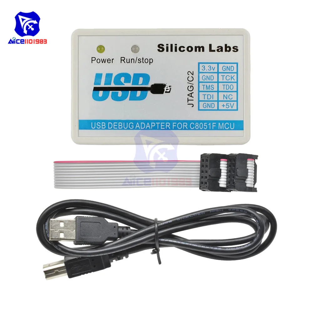 Diymore C8051f Emulator Downloader Programmer Jtag/c2 U-ec6/u-ec5/ec3 Usb Debug Adapter 3.3v-5v ...