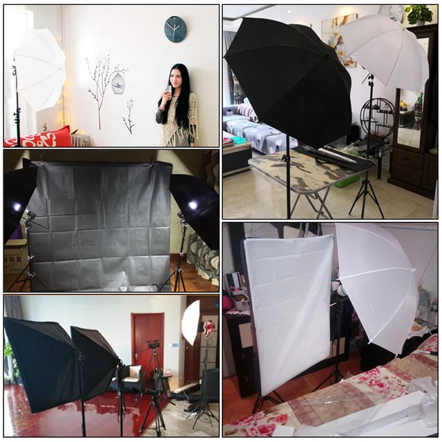 Photography Lighting Kit 2x3M Photo Background Backdrops Soft Umbrella ...