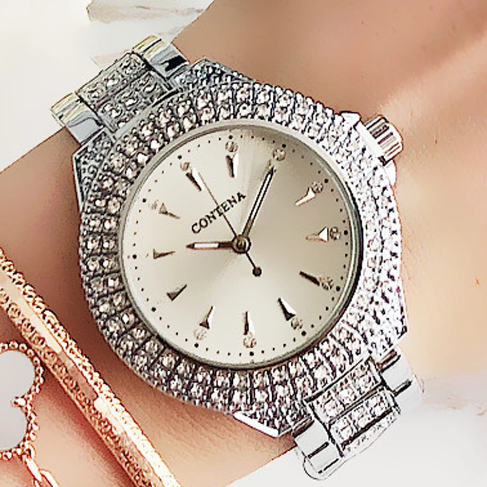 Women's Watch Geneva Classic Luxury Rhinestone Watch Women Watches ...