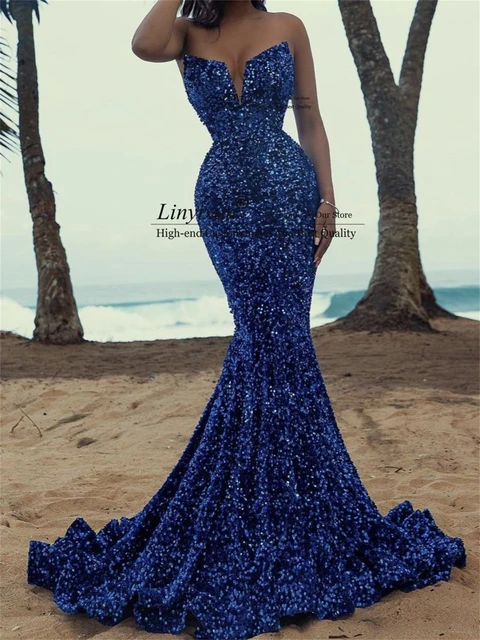 Blue Mermaid Prom Dresses 2022