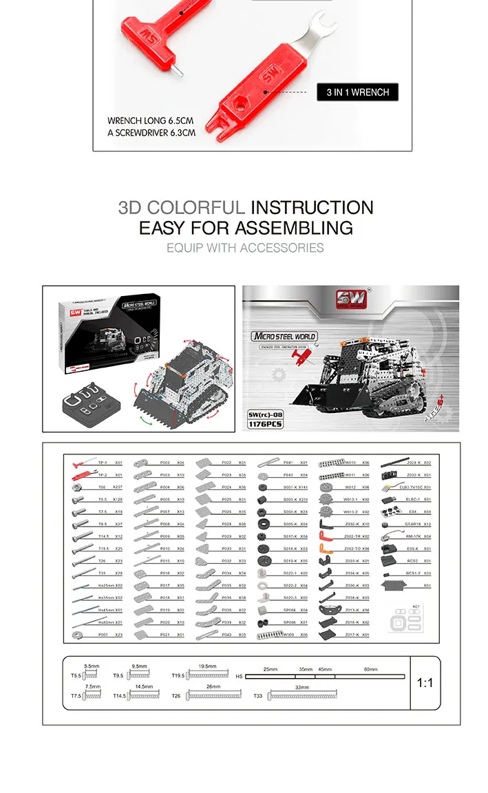 Конструктор радиоуправляемый бульдозер CONUSEA RC Bulldozer | AliExpress