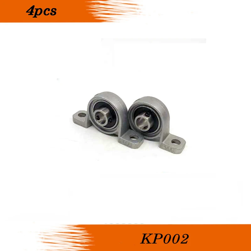 4 個 15 ミリメートル口径亜鉛合金ベアリングを搭載しKP002 UCP002 P002 挿入ベアリングピローブロックベアリングハウジング ...