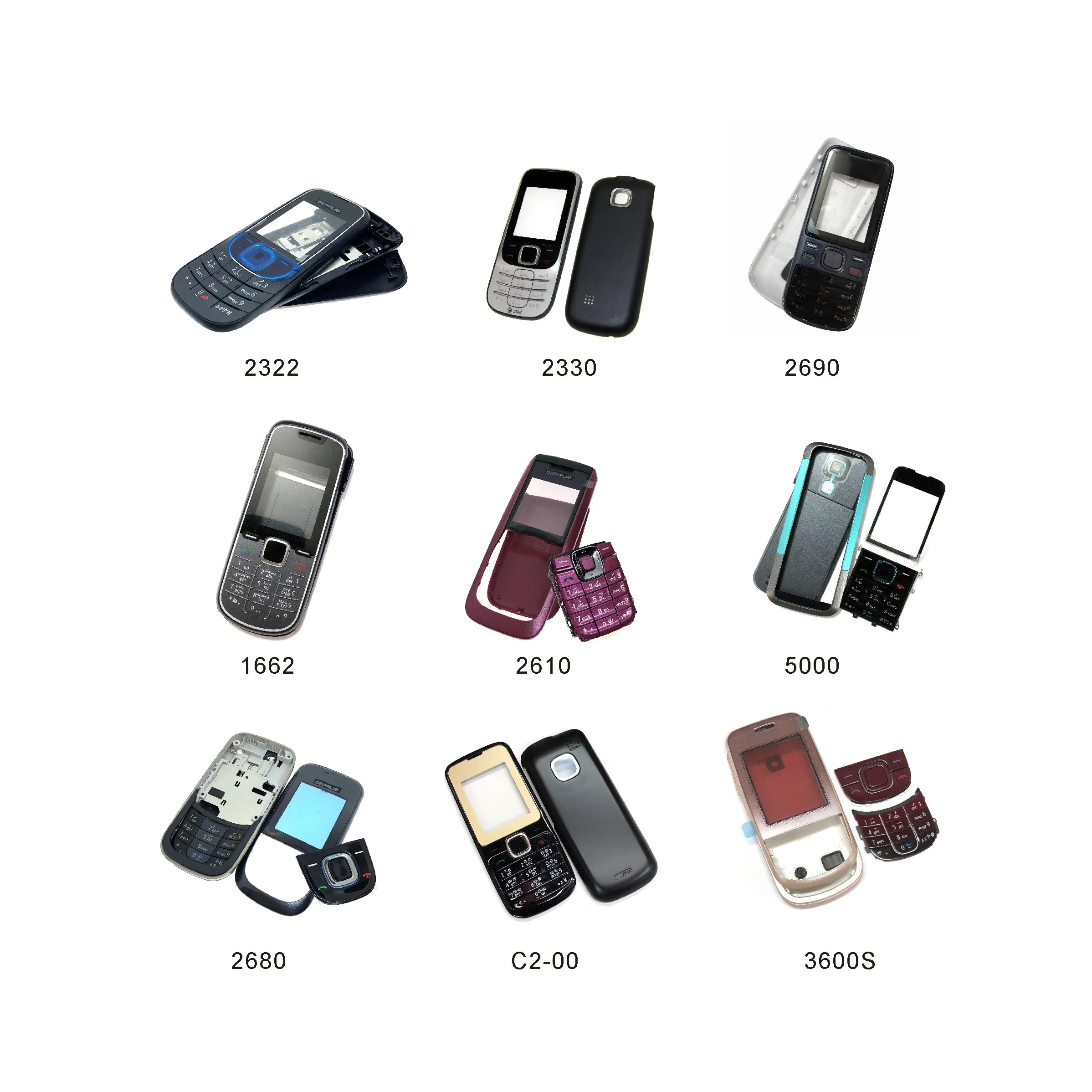 Cubierta frontal para teclado de Nokia, carcasa trasera para batería de ...