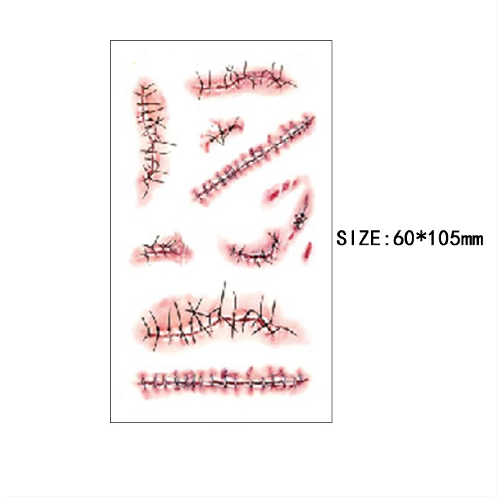 10 Pieces of Halloween Tattoo Stickers Horror Stickers Scar Wound ...
