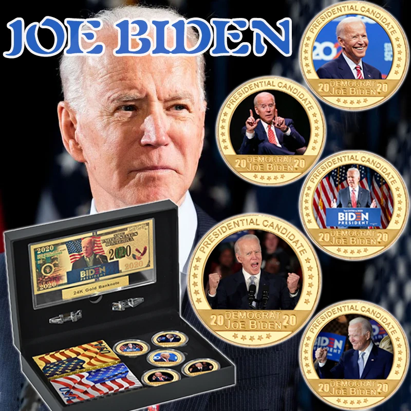 Us President Joe Biden Gold Plated Commemorative Coin Set Collectibles ...